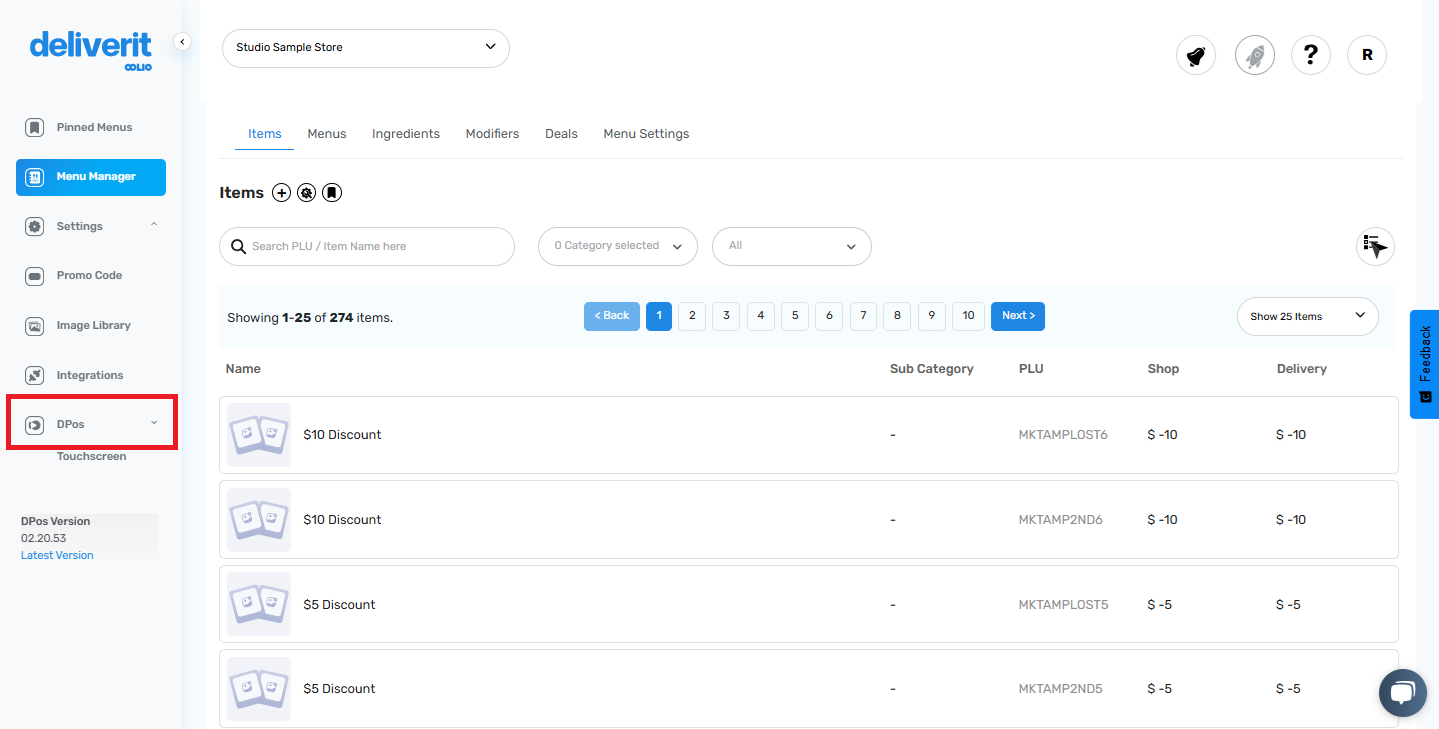 How to Clear / Delete a Menu Item from the DPOS Touchscreen From Deliverit Studio